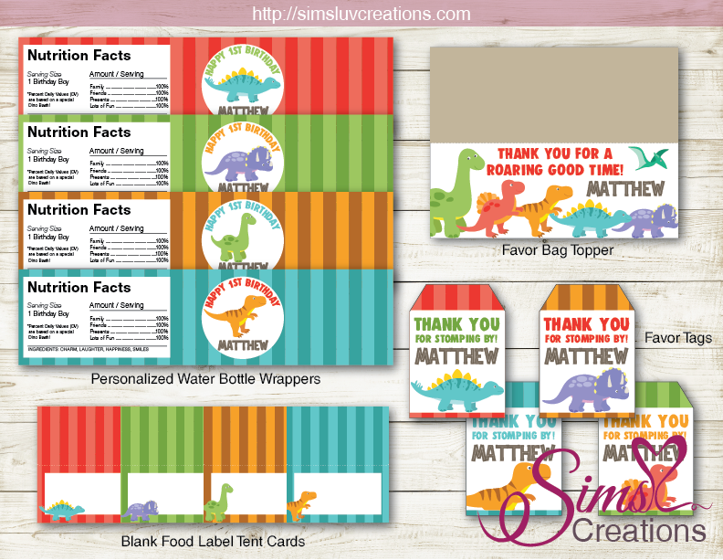 DINOSAUR BIRTHDAY PARTY DECORATION KIT | DINO BASH PARTY PRINTABLES ...